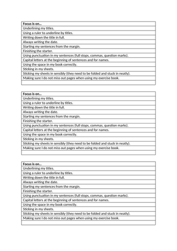 Highlighting Marking Grid - Presentation of work | Teaching Resources