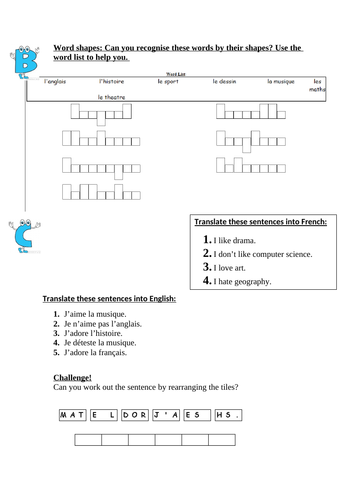 School subjects and opinions | Teaching Resources School subjects and opinions | Teaching Resources