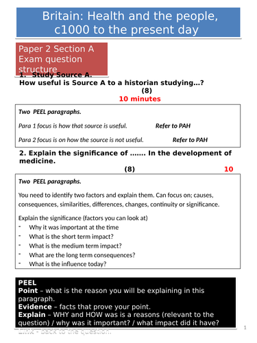 AQA GCSE History: Paper 2 Question Guidance | Teaching Resources
