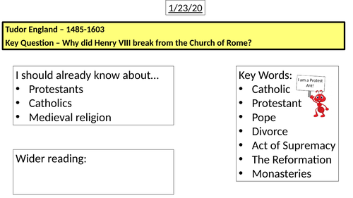 The Reformation - Why did Henry break from Rome? | Teaching Resources