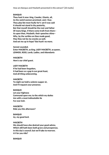GCSE Macbeth: 4 Extract Analyses | Teaching Resources