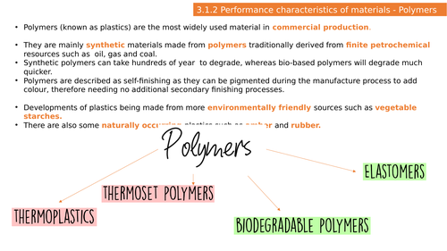 AQA A-Level Paper 1 3.1.2 Performance characteristics of materials ...