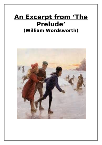 Excerpt from ‘The Prelude’ (William Wordsworth) ‘And in the frosty ...