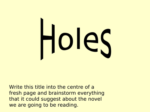Holes KS2/3 SOW - Full lessons and PowerPoints with resources ...