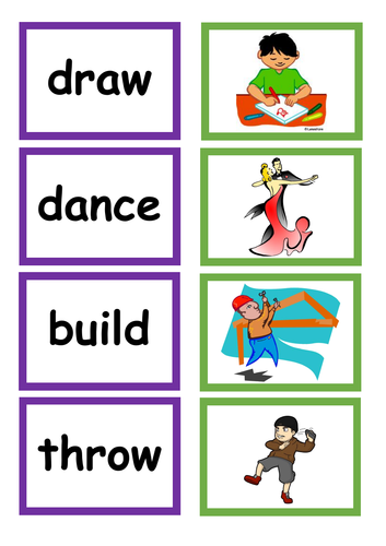 S+L/Yr1/Yr2/SEN - Verb Matching Pictures | Teaching Resources
