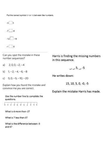 Negative Numbers | Teaching Resources