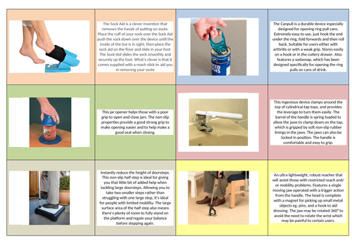 Health and Social Care - Disabilty Aids Card Match | Teaching Resources