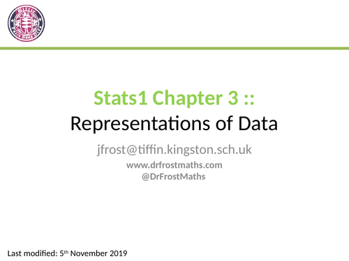 Stats Year 1 - Chapter 3 - Representations of Data | Teaching Resources