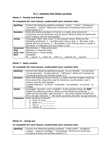 Follow up tasks after assessment | Teaching Resources