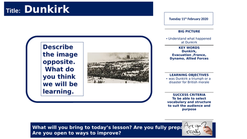 Operation Dynamo (Dunkirk) & Battle of Britain | Teaching Resources