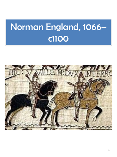 AQA GCSE History History Norman England 1066-1100 - Revision Guide. | Teaching Resources