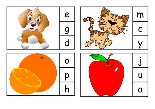 24 cards Initial Sound Peg Matching Game | Teaching Resources