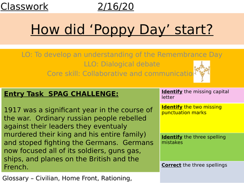 End of WWI - Poppy Remembrance Day | Teaching Resources