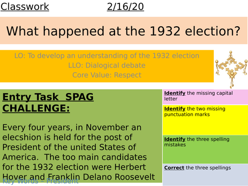 1932 elections - Hoover - FDR - AQA | Teaching Resources