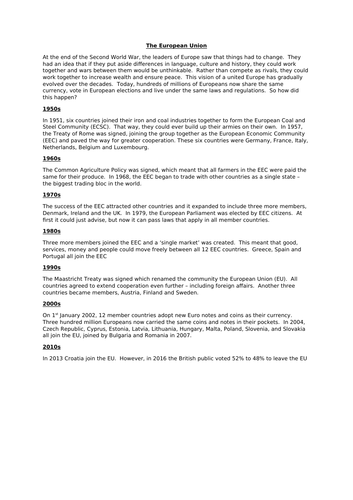 United Nations/European Union - Brexit | Teaching Resources