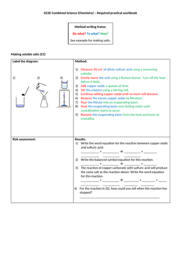 AQA Trilogy (Chemistry) Required Practical Workbook | Teaching Resources AQA Trilogy (Chemistry) Required Practical Workbook | Teaching Resources