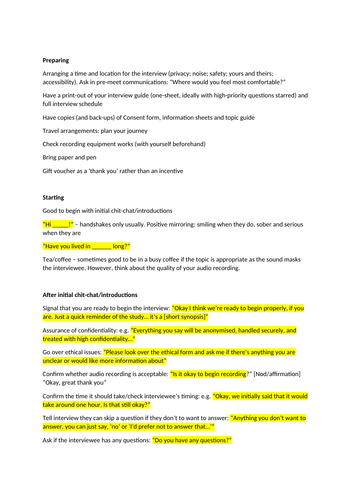 Interviewing Preparation for Academic and Journalistic Purposes ...