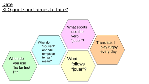 les sports avec faire et le temps | Teaching Resources
