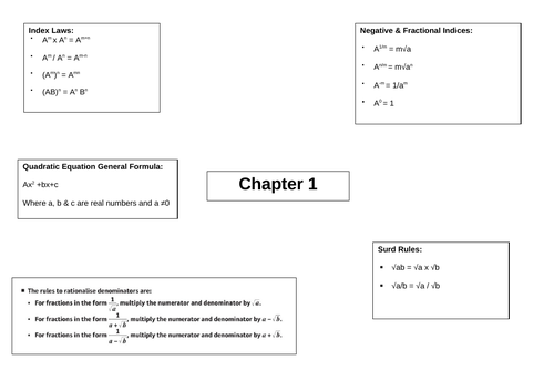A-level Maths Year 1 Pure Revision | Teaching Resources A-level Maths Year 1 Pure Revision | Teaching Resources