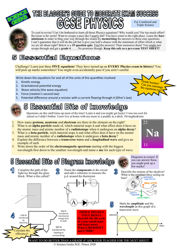 GCSE PHYSICS KEY REVISION! BLAG A PASS! | Teaching Resources