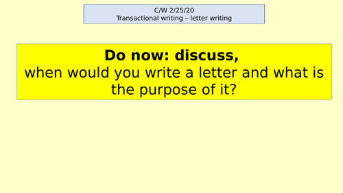 Edexcel transactional writing using Dave's perfomance from the BRITS ...