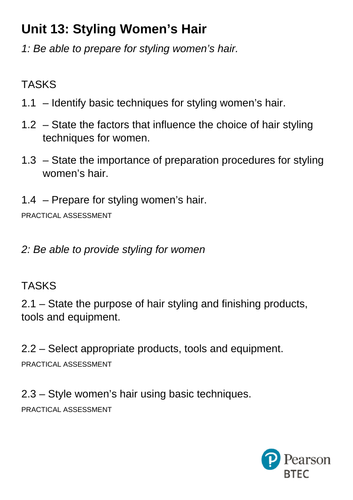 Secondary hairdressing resources
