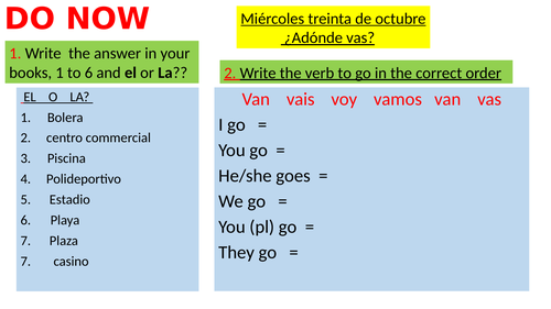 adonde vas Mira 3 | Teaching Resources