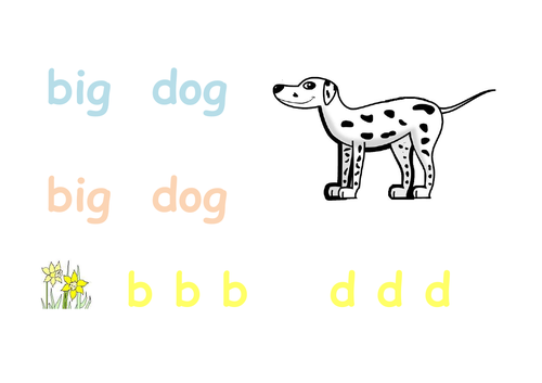 Phonics - big dog writing sheet | Teaching Resources