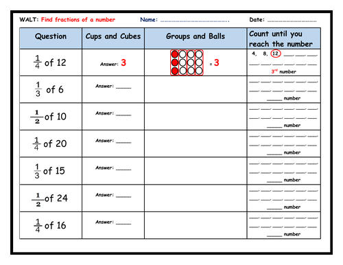 Finding Fractions of a Number - 3 different methods | Teaching Resources