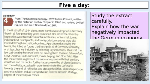 A level History Edexcel Germany War and the economy | Teaching Resources