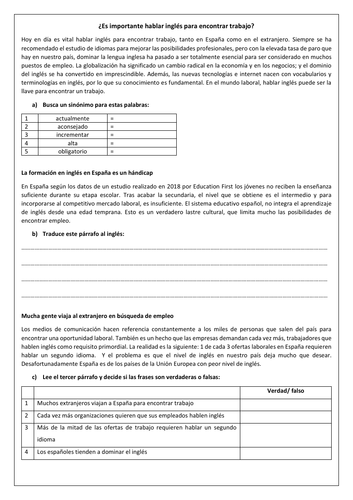 Spanish A Level Youth Work & Unemployment: Language skills are the ...