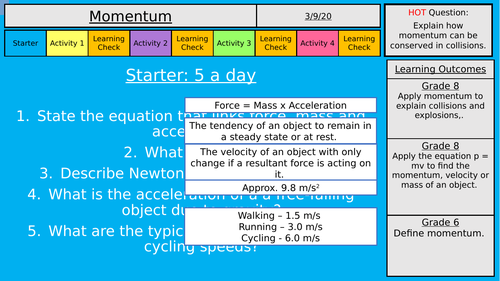 AQA Physics - Forces - Momentum | Teaching Resources