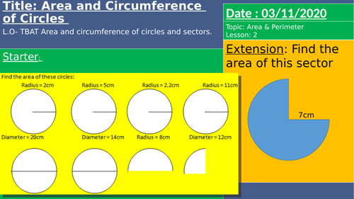 GCSE Higher Maths Arc Length & Area of Sector | Teaching Resources