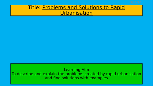 IGCSE Geography | Problems and Solutions of Rapid Urbanisation | Two ...