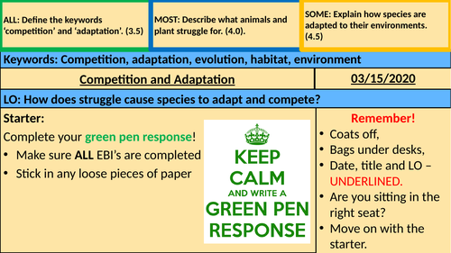 Competition and Adaptation | Teaching Resources