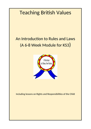British Values - An Introduction To Rules and Laws | Teaching Resources