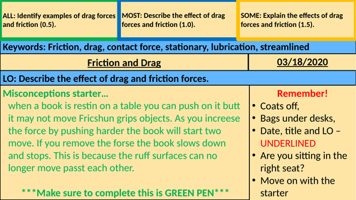 Friction and Drag - KS3 | Teaching Resources