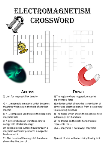 Physics: Electromagnetism crossword | Teaching Resources