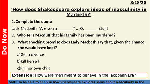 Masculinity In Macbeth | Teaching Resources