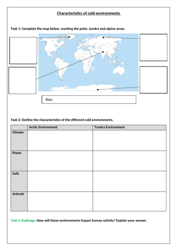 AQA Cold Environments SOW | Teaching Resources AQA Cold Environments SOW | Teaching Resources