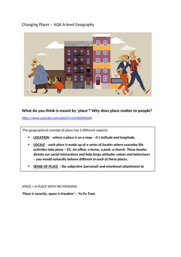 Changing places AQA A level Geography | Teaching Resources Changing places AQA A level Geography | Teaching Resources