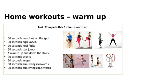 Home workouts - corona virus | Teaching Resources