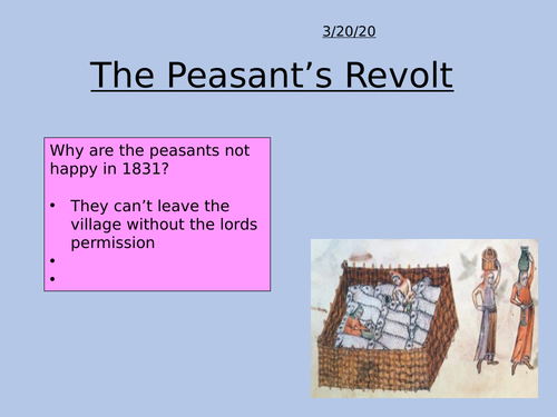 The Peasants Revolt with literacy focus | Teaching Resources
