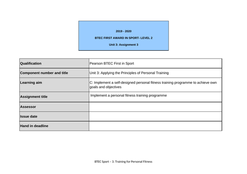 BTEC Sport Unit 3: Assignment 3: Learning Aim C | Teaching Resources BTEC Sport Unit 3: Assignment 3: Learning Aim C | Teaching Resources