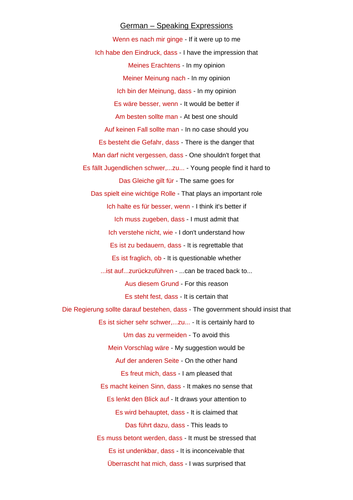 German Worksheets: KS3, KS4, GCSE Language Teaching Resources ǀ Tes