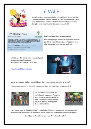 Class Newsletter (Stay Home - Covid-19) (updated) | Teaching Resources