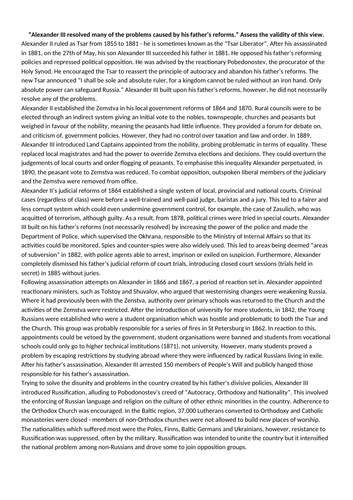Ten Tsarist Russia A-Level AQA essays | Teaching Resources