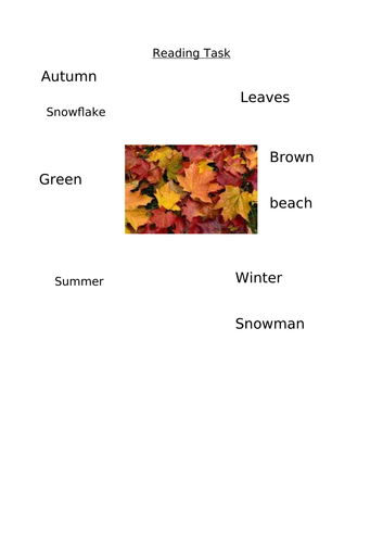 Reading Comprehension Autumn | Teaching Resources