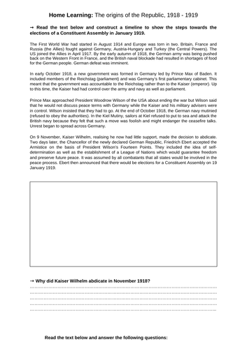 The Weimar Republic | Teaching Resources