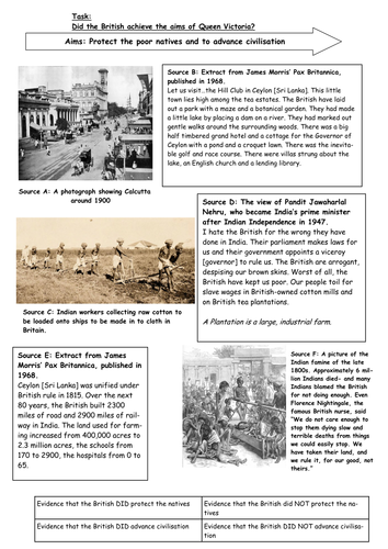 Lesson 5 - 6 British Empire Workbook | Teaching Resources